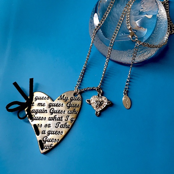 Guess | Jewelry | Vtg Guess Heart Pendant Necklace | Poshmark